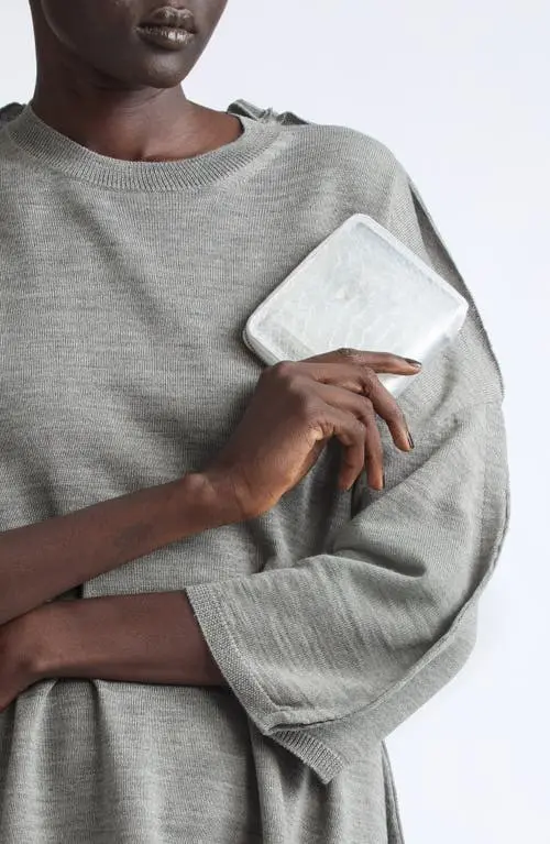 Comme Des Garçons Clear Snakeskin Embossed Rectangular Zip Around Wallet - Transparent