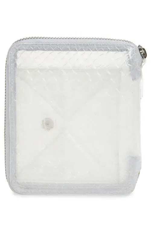 Comme Des Garçons Clear Snakeskin Embossed Rectangular Zip Around Wallet - Transparent