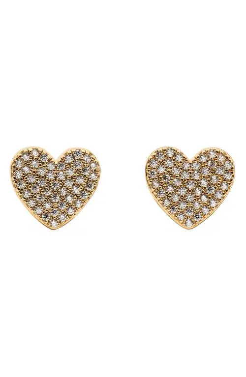 Kate Spade New York Pave Heart Stud Earrings - Clear/gold