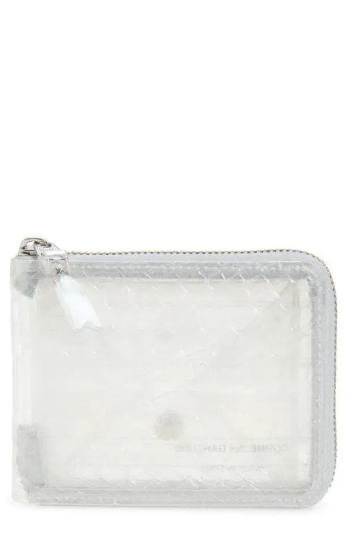 Comme Des Garçons Clear Snakeskin Embossed Square Zip Around Wallet - Transparent