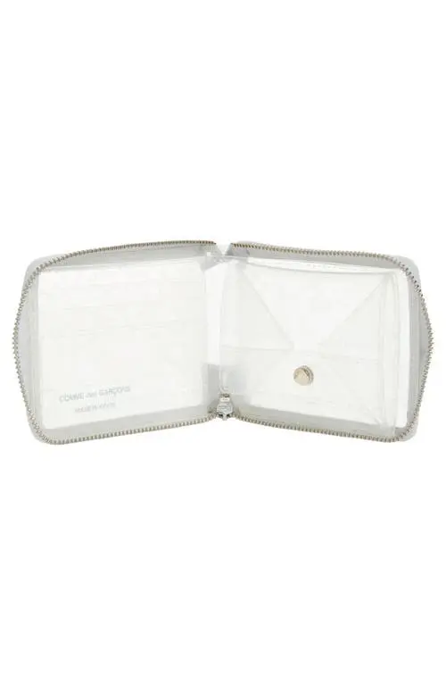 Comme Des Garçons Clear Snakeskin Embossed Square Zip Around Wallet