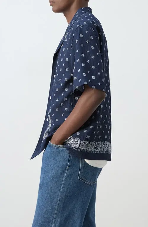 Mango Paisley Bandana Print Camp Shirt