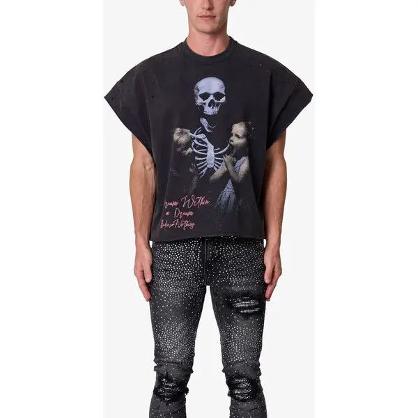 Mnml Dream Distressed Graphic Cutoff T-shirt
