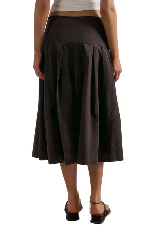 Free People Skipper Cotton Midi Skirt