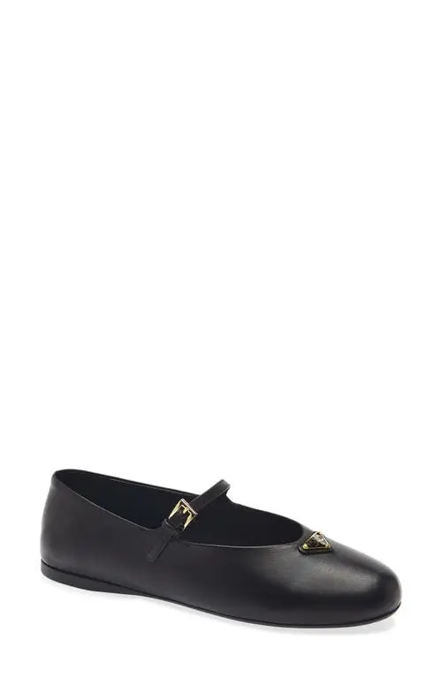 Prada Logo Mary Jane Flat