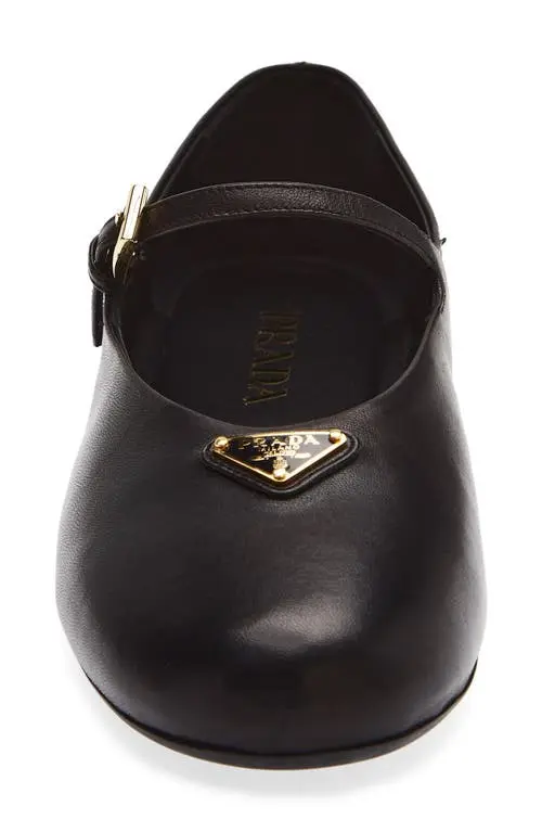 Prada Logo Mary Jane Flat