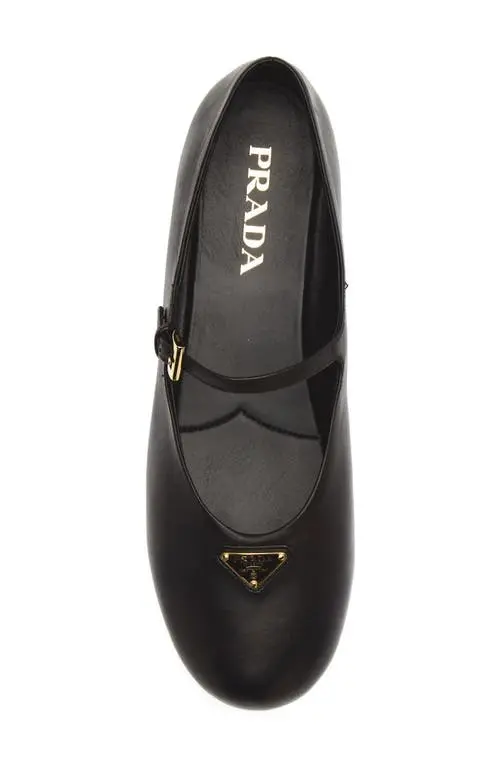Prada Logo Mary Jane Flat