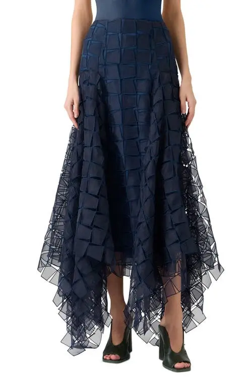 Akris Trapezoid Organza Skirt - Navy