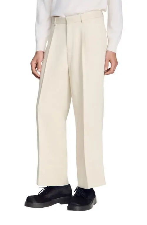 Sandro Wide-leg Cotton Linen Trousers