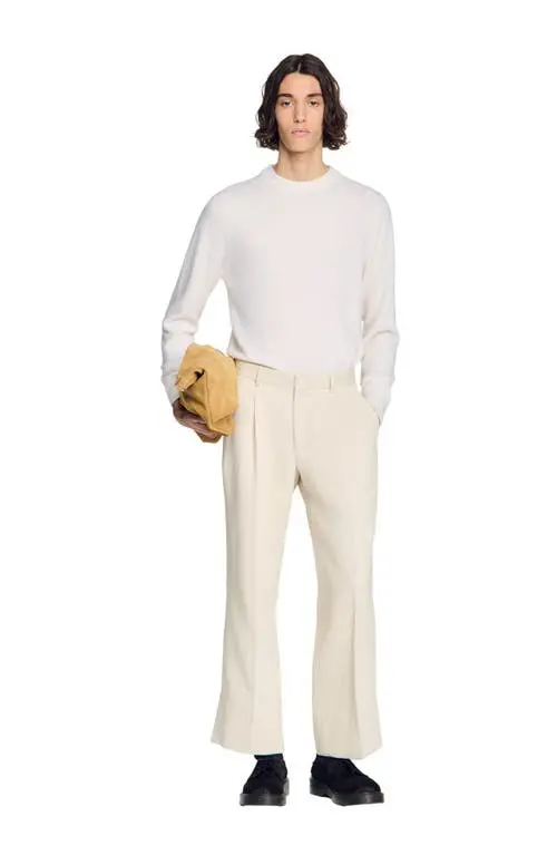 Sandro Wide-leg Cotton Linen Trousers