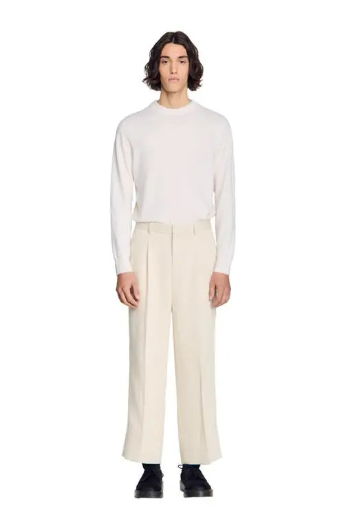 Sandro Wide-leg Cotton Linen Trousers