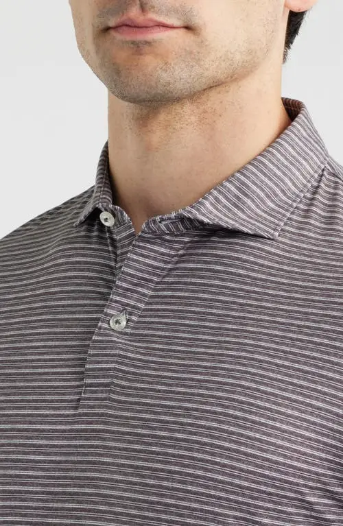 Johnnie-o Printed Track Stripe Long Sleeve Performance Polo - Black