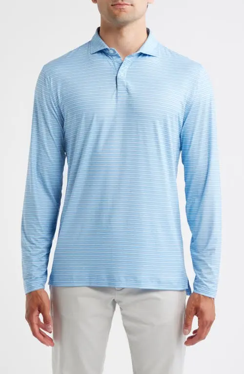 Johnnie-o Printed Track Stripe Long Sleeve Performance Polo - Sailor