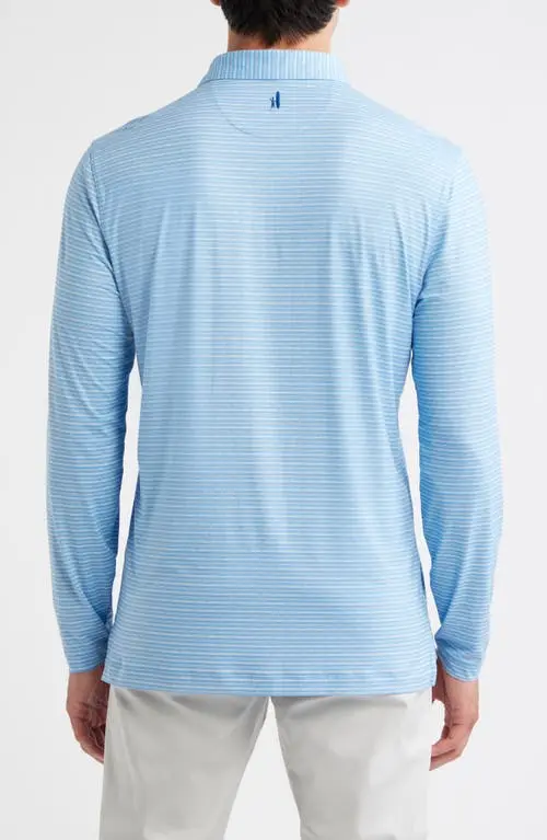 Johnnie-o Printed Track Stripe Long Sleeve Performance Polo - Sailor