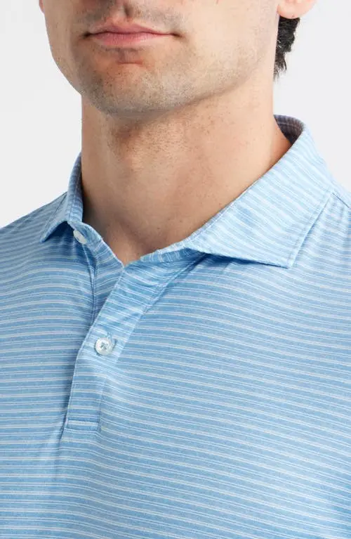 Johnnie-o Printed Track Stripe Long Sleeve Performance Polo - Sailor