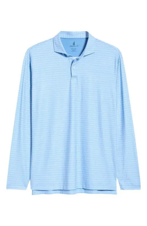 Johnnie-o Printed Track Stripe Long Sleeve Performance Polo - Sailor