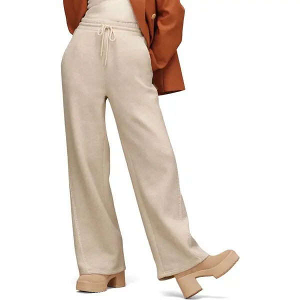UGG Classic Straight Leg Pants With Drawstring Waist - Sand Heather
