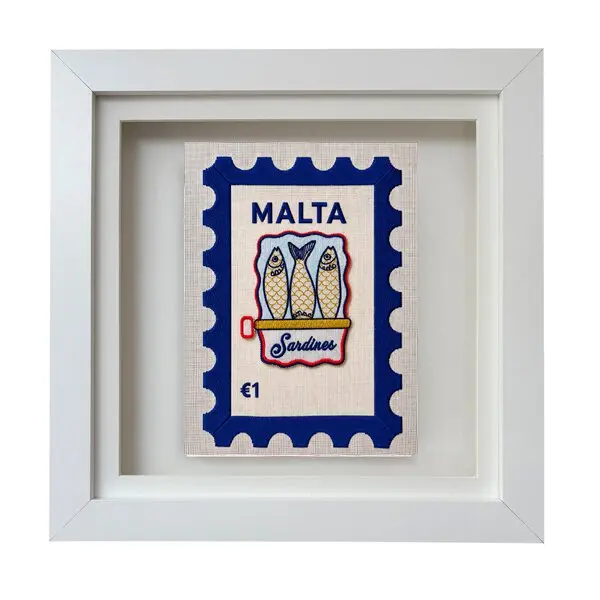 LILLY LOVES Malta Stamp Embroidered Artwork