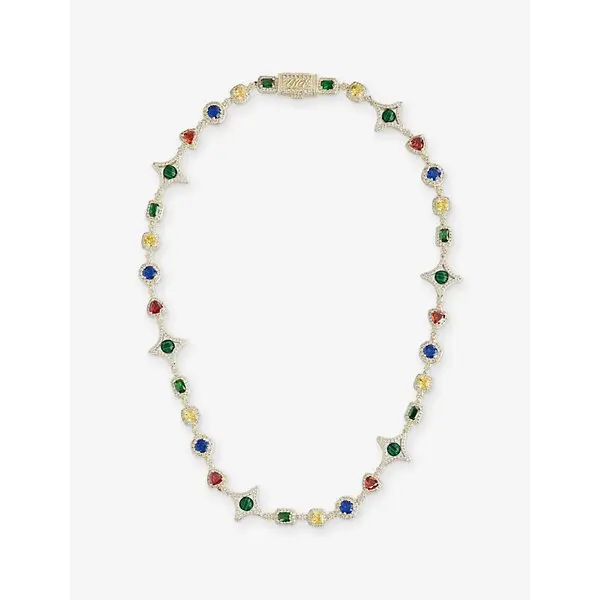 GLD 17mm Colored Gemstone 18ct -plated Chain - Gold