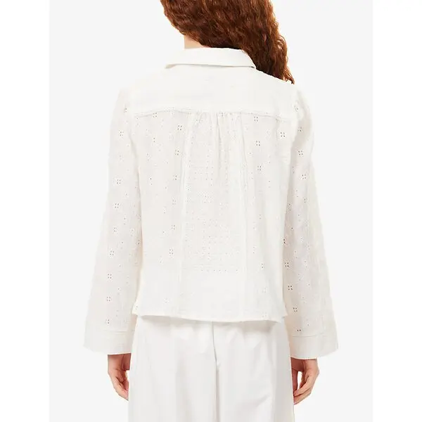 ME+EM Embroidered Cropped Cotton Blouse