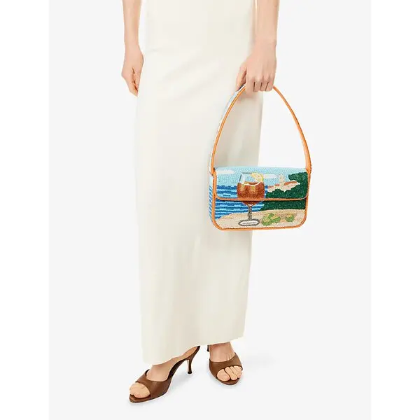Staud Tommy Beaded Shoulder Bag - Sunset Spritz