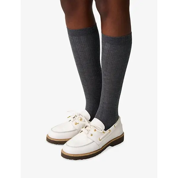 Claudie Pierlot Leather Boat Shoes