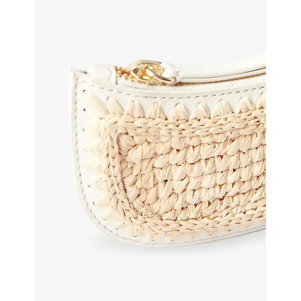Claudie Pierlot Curved Raffia And Leather Purse