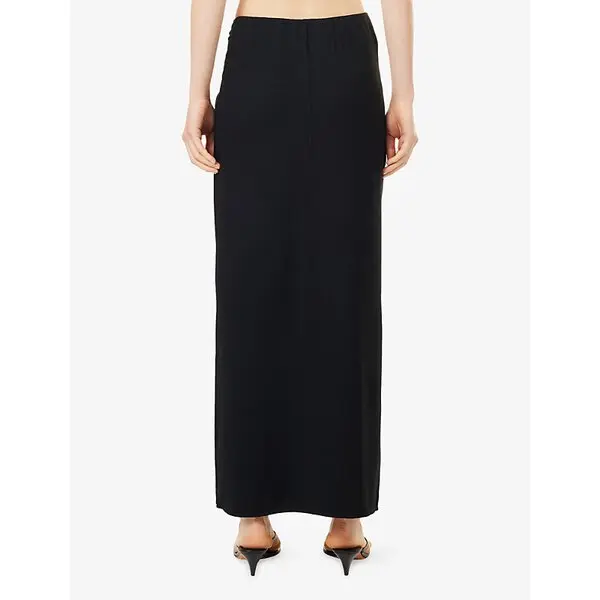 ME+EM Knotted Mid-rise Cotton-jersey Maxi Skirt