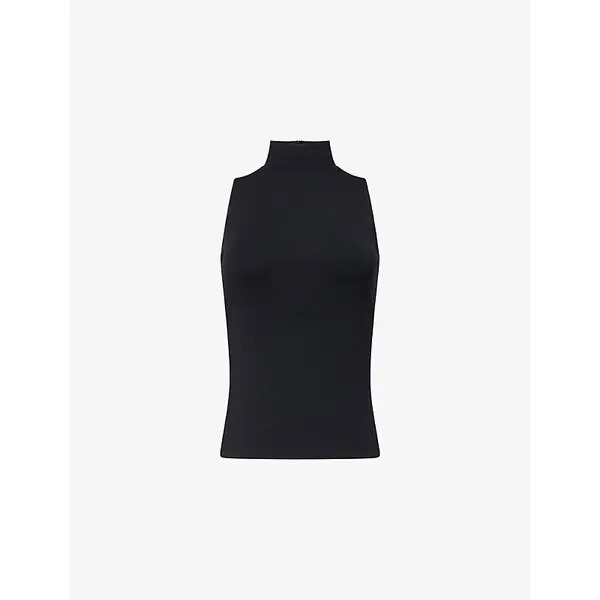 ME+EM High-neck Sleeveless Stretch-jersey Top - Black