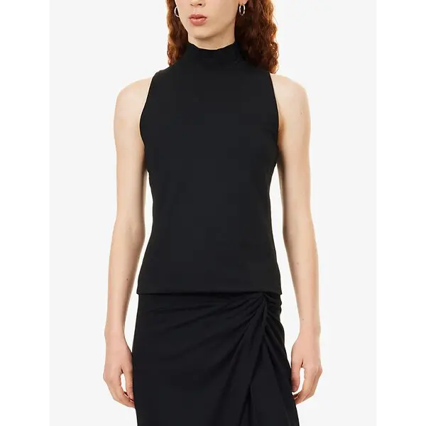 ME+EM High-neck Sleeveless Stretch-jersey Top
