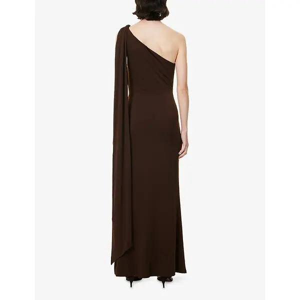 PRETTY LAVISH Celina Draped Stretch-jersey Maxi Dress