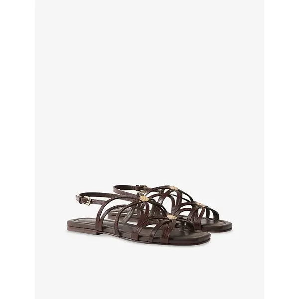 Claudie Pierlot Medallion Flat Leather Sandals