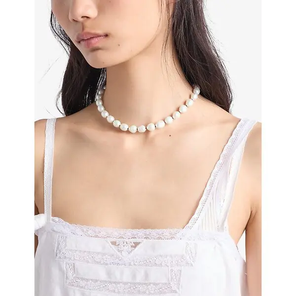 Prada Pearl Gold-plated Metal Necklace