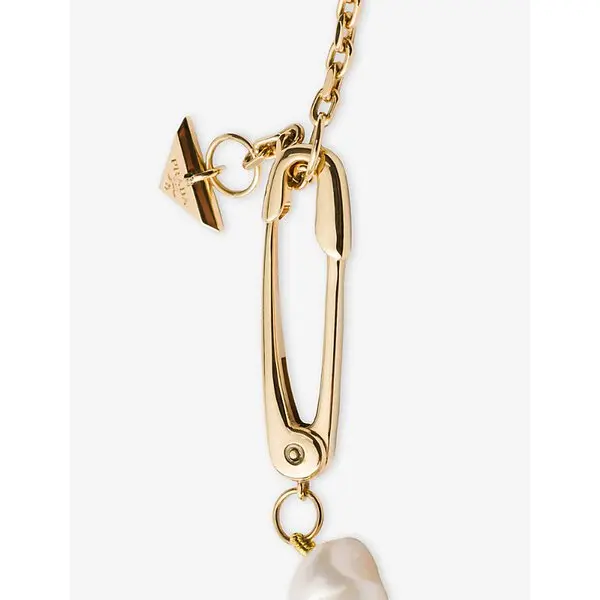 Prada Pearl Gold-plated Metal Necklace