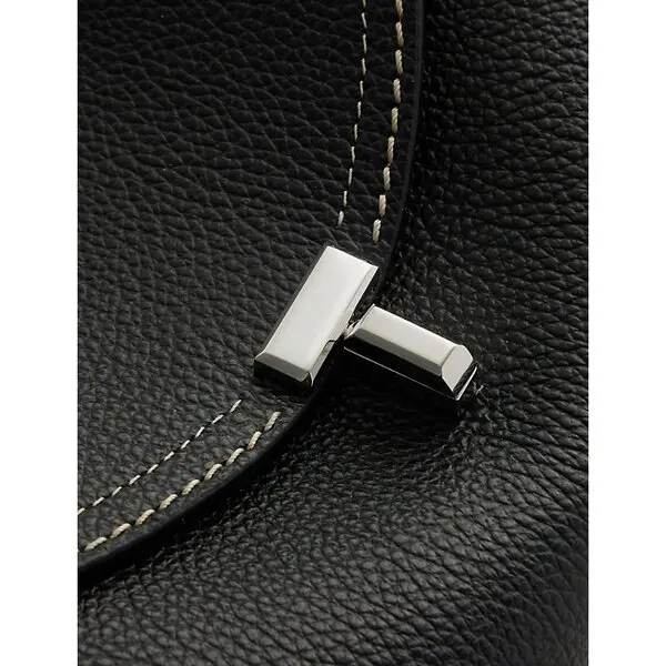 TOTEME T-lock Leather Shoulder Bag - Black