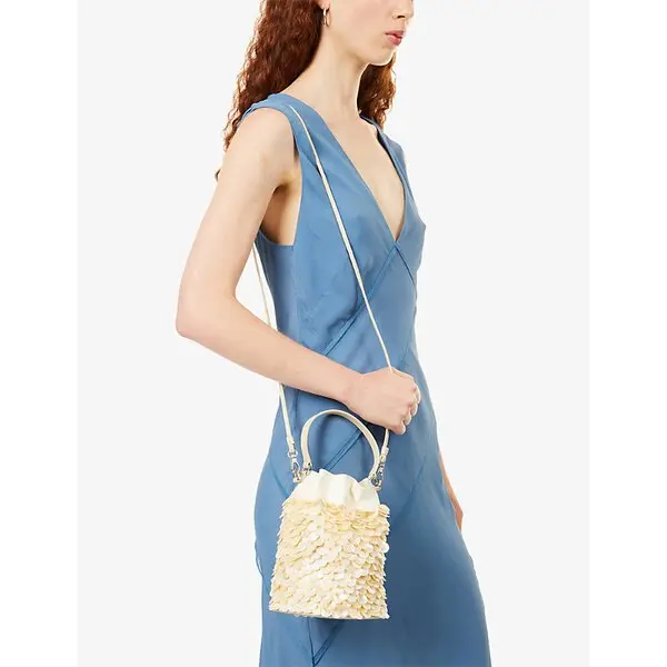 Staud Lila Mini Pearl Oyster Shell Bucket Bag