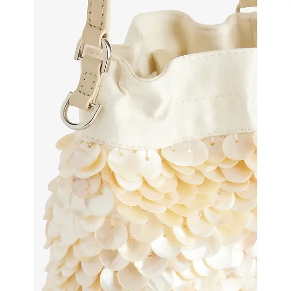 Staud Lila Mini Pearl Oyster Shell Bucket Bag