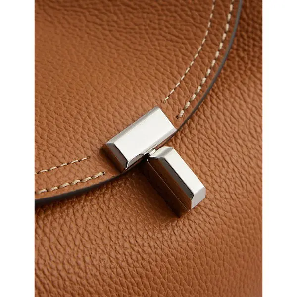 TOTEME T-lock Leather Shoulder Bag - Tan