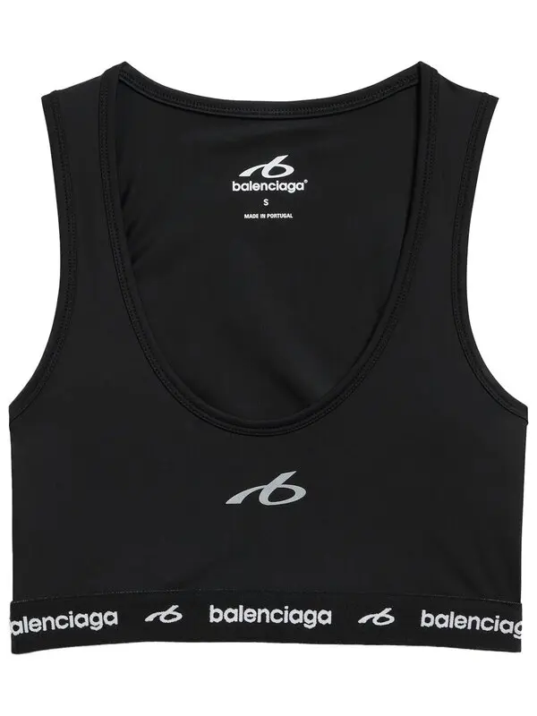 Balenciaga Techwear Bra Top In Technical Fabric - Black