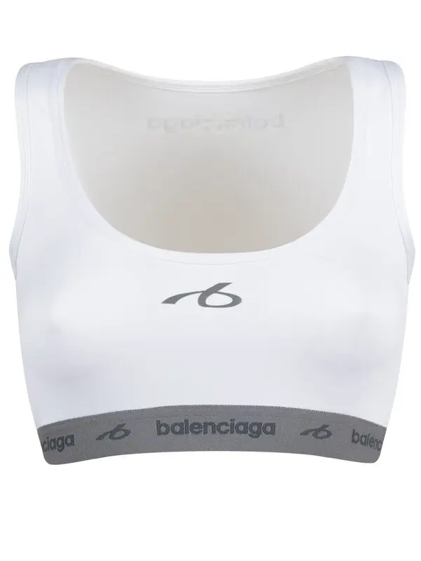 Balenciaga Techwear Bra Top In Technical Fabric - White