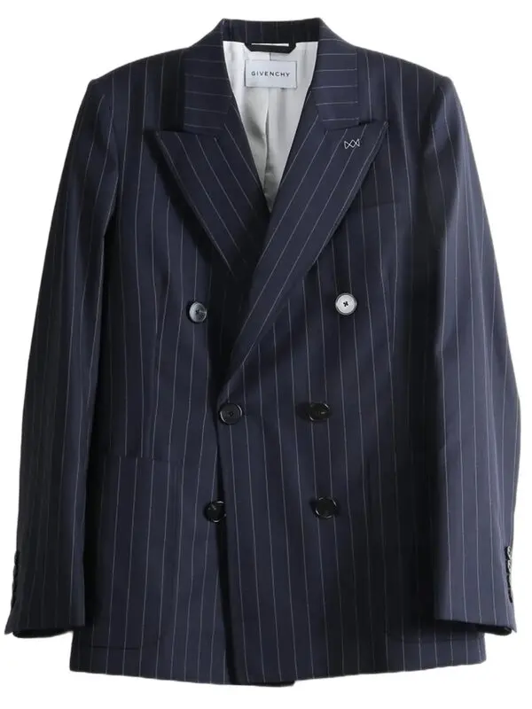 Givenchy Double-breasted Striped Wool Jacket