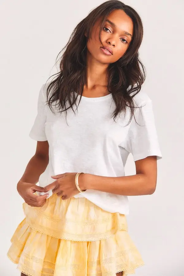 LoveShackFancy Calix Cotton T-shirt - White