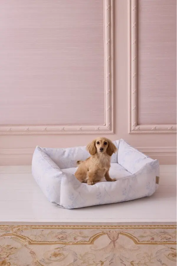 LoveShackFancy Printed Dog Bed - Blue Cloud