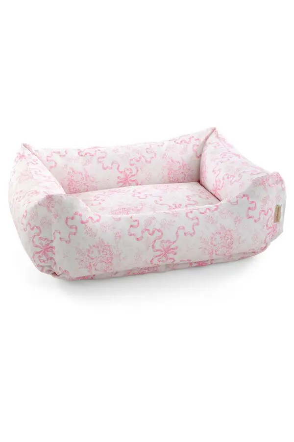 LoveShackFancy Printed Dog Bed - Bubblegum Blast
