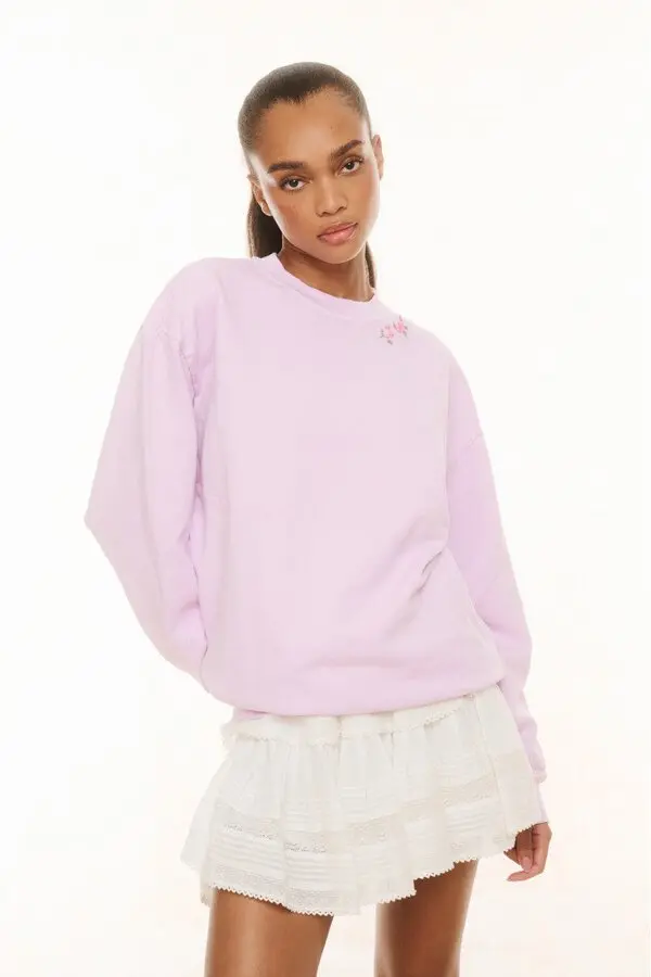 LoveShackFancy Palo Pullover - Lavender Mist