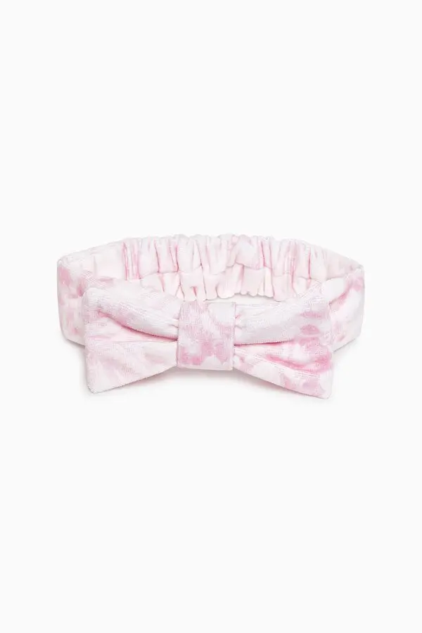 LoveShackFancy Bow Face Wash Beauty Headband - Peach Fuzz