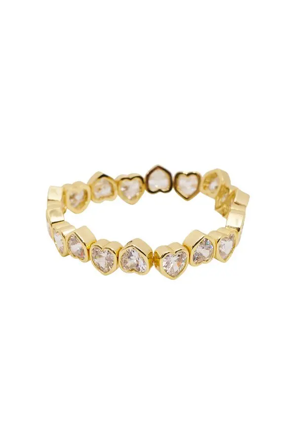LoveShackFancy Erin Wachs Large Heart Stretch Bracelet - Gold