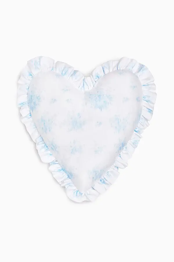 LoveShackFancy Ruffle Heart Pillow - Bluebell