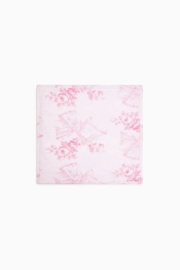 LoveShackFancy Cotton Wash Cloths With Bow Detail - Peach Fuzz