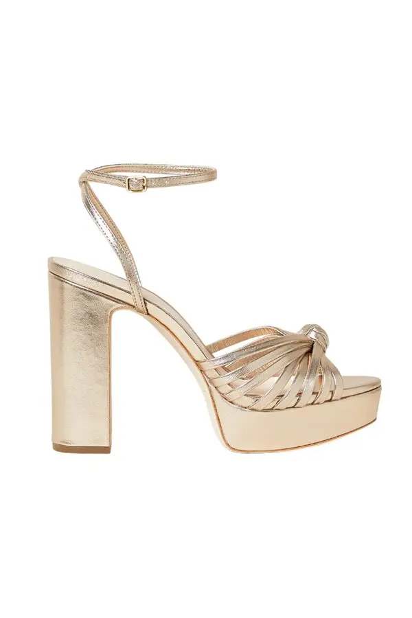 LoveShackFancy Loeffler Randall Rivka Platform Sandal - Champagne